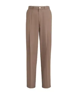 Brunello Cucinelli Cotton Crêpe Batavia Trousers With Pleat