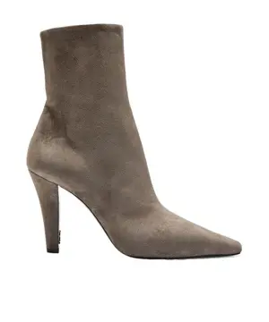 Saint Laurent Jill 95 Suede Ankle Boots - Brown