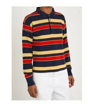 J.W.ANDERSON Striped Knit Polo Shirt