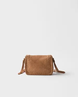 Prada Woven Leather Mini Shoulder Bag