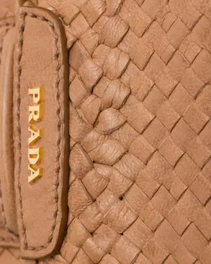 Prada Woven Leather Mini Shoulder Bag