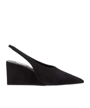 Alaïa Suede Wedge Slingback Pumps - Black