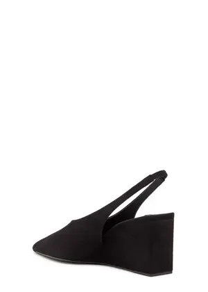 Alaïa Suede Wedge Slingback Pumps - Black