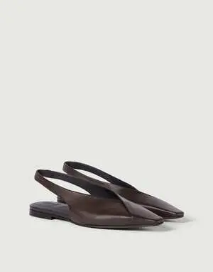 Brunello Cucinelli Calfskin Slingback Flats