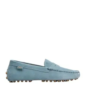 TOD'S Round Toe Slip-on Loafers - Sky-blue