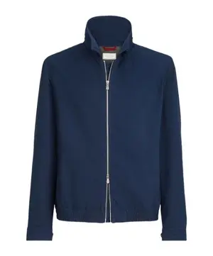 Brunello Cucinelli Water-resistant Microfiber Zip-up Jacket - Blue
