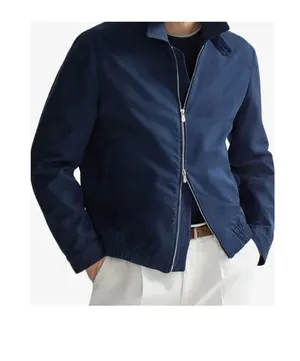Brunello Cucinelli Water-resistant Microfiber Zip-up Jacket - Blue
