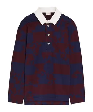 Dries Van Noten Hucho Patterned Cotton Rugby Top