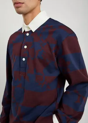 Dries Van Noten Hucho Patterned Cotton Rugby Top