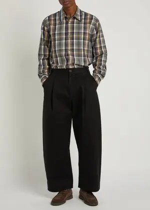 Studio Nicholson Checked Brushed-cotton Shirt