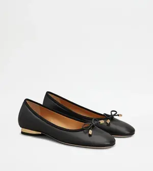 TOD'S Round Toe Ballet Flats With Bow Detailing