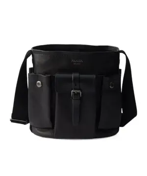 Prada Route Leather Mini-bucket Bag - Black