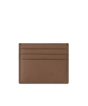 Brunello Cucinelli Grained Calfskin Card Case - Chocolate