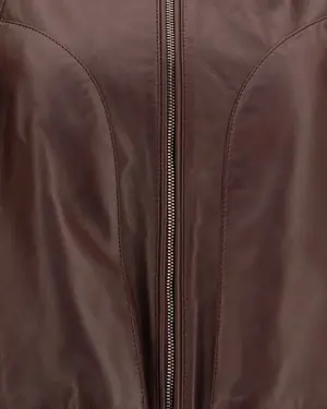 Brunello Cucinelli Nappa Leather Jacket With Monili Embellishment - Burgundy