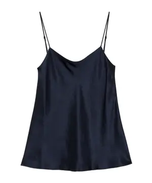 Vince Hammered Satin Top - Black