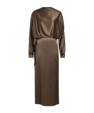 Staud Phoebe Draped Stretch-silk Maxi Dress - Green