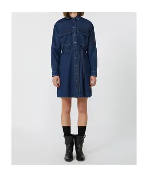 Max Mara Denim Shirt Dress With Classic Collar
