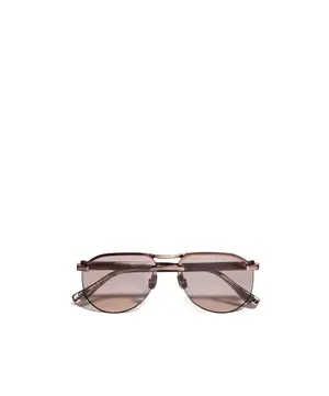 Brunello Cucinelli Carlito B. 14k Rose Gold-plated Titanium Sunglasses - Nude