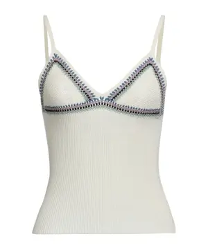 Chloé Sleeveless Wool Knit Top - White
