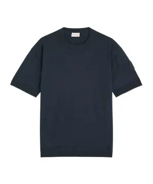 Moncler Knitted Silk-blend T-shirt - Black