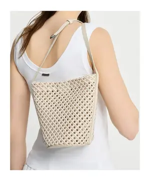 Brunello Cucinelli Duo Pouch Bag In Precious Cotton Net