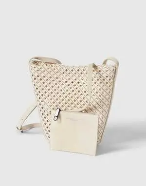 Brunello Cucinelli Duo Pouch Bag In Precious Cotton Net