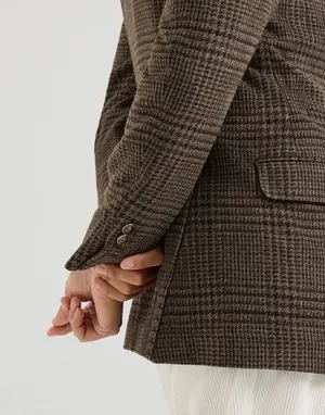 Brunello Cucinelli Cashmere Prince Of Wales Tailor Blazer - Chestnuts