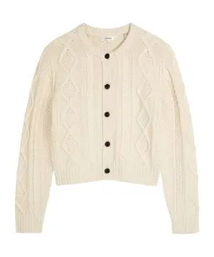 FRAME Cable-knit Cashmere Cardigan
