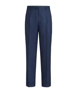 Brunello Cucinelli Super 150s Virgin Wool Houndstooth Pleated Trousers