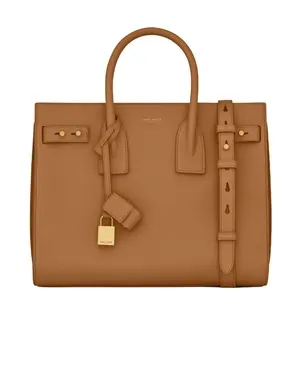Saint Laurent Small Sac De Jour In Supple Grained Leather - Brown