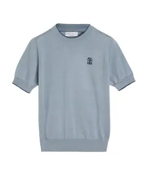 Brunello Cucinelli Lightweight Cotton Knit T-shirt With Logo