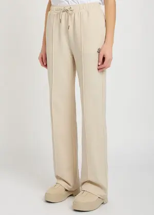 Moncler Pintuck Straight-leg Cotton Sweatpants - Nude