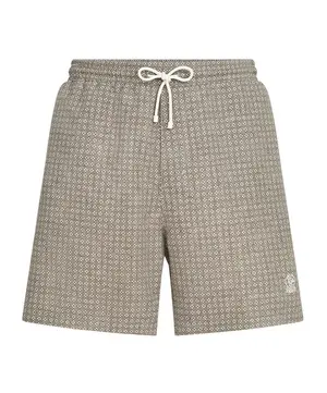 Brunello Cucinelli Floral Print Nylon Swim Shorts - Brown