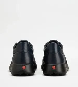 TOD'S Round Toe Calfskin Leather Sneakers With Drawstring