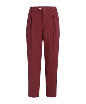 Brunello Cucinelli Garment-dyed Comfort Gabardine Trousers - Red