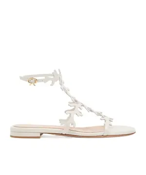 GIANVITO ROSSI Ocean Coral-design Glossed Nappa Sandals - White