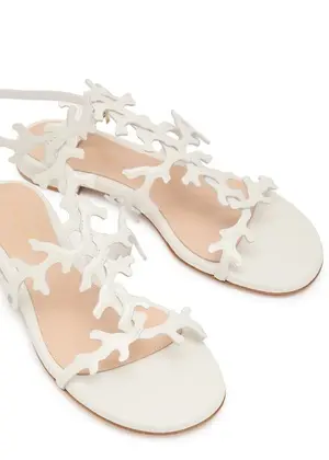 GIANVITO ROSSI Ocean Coral-design Glossed Nappa Sandals