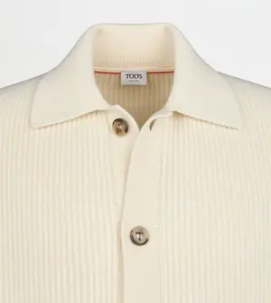 TOD'S Ribbed-knit Wool And Cashmere Blend Cardigan - Nude