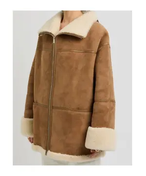 TOTEME Shearling-trimmed Suede Jacket