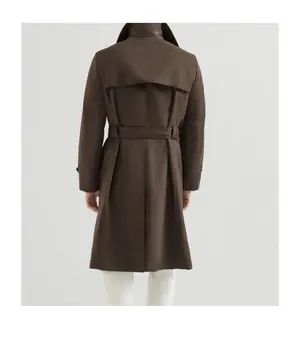 Brunello Cucinelli Water-resistant Microfiber Trench With Nappa Leather Accents