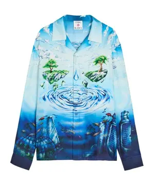 Casablanca Printed Silk Shirt - Blue