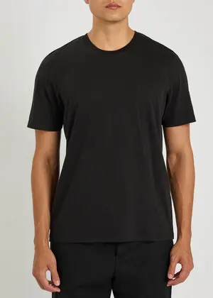 Saint Laurent Logo-embroidered Cotton T-shirt