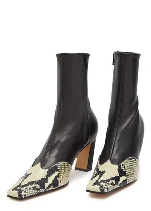Khaite Nevada 85 Python-effect Leather Ankle Boots