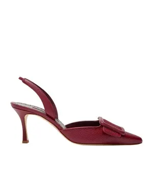 Manolo Blahnik Slingback Leather Pumps