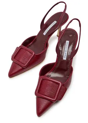 Manolo Blahnik Slingback Leather Pumps
