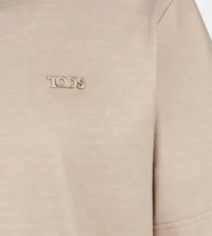 TOD'S Short Sleeve Crewneck T-shirt With Chest Patch - Cream