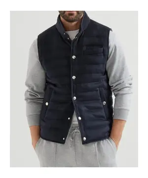 Brunello Cucinelli Lightweight Cashmere Flannel Down Vest