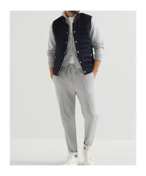 Brunello Cucinelli Lightweight Cashmere Flannel Down Vest