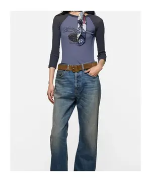 Acne Studios Jersey T-shirt With Logo Detail - Denim Blue