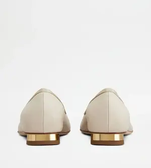 TOD'S Ballerina Flats With Bow Detail And Metal Logo Accent